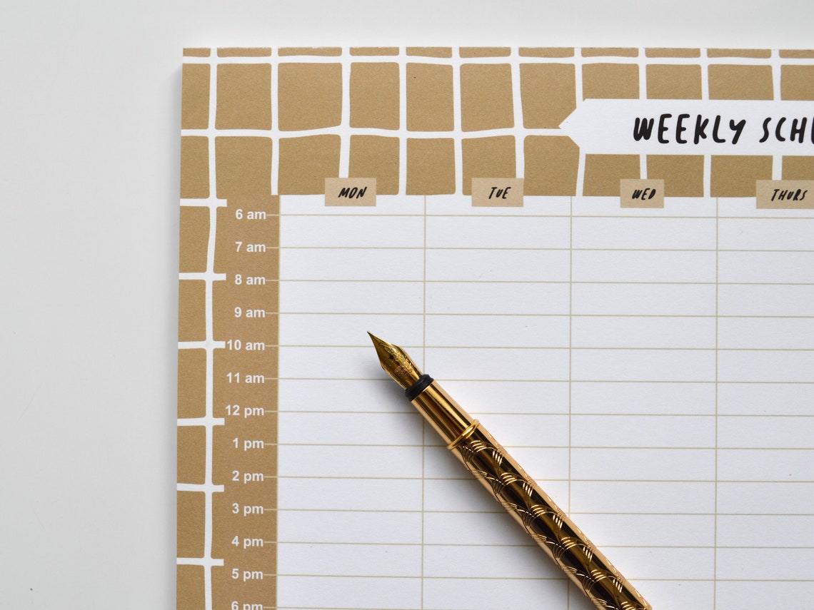 Coffee Grid A4 Weekly Schedule Planner Desk Pad Weekly - Etsy UK