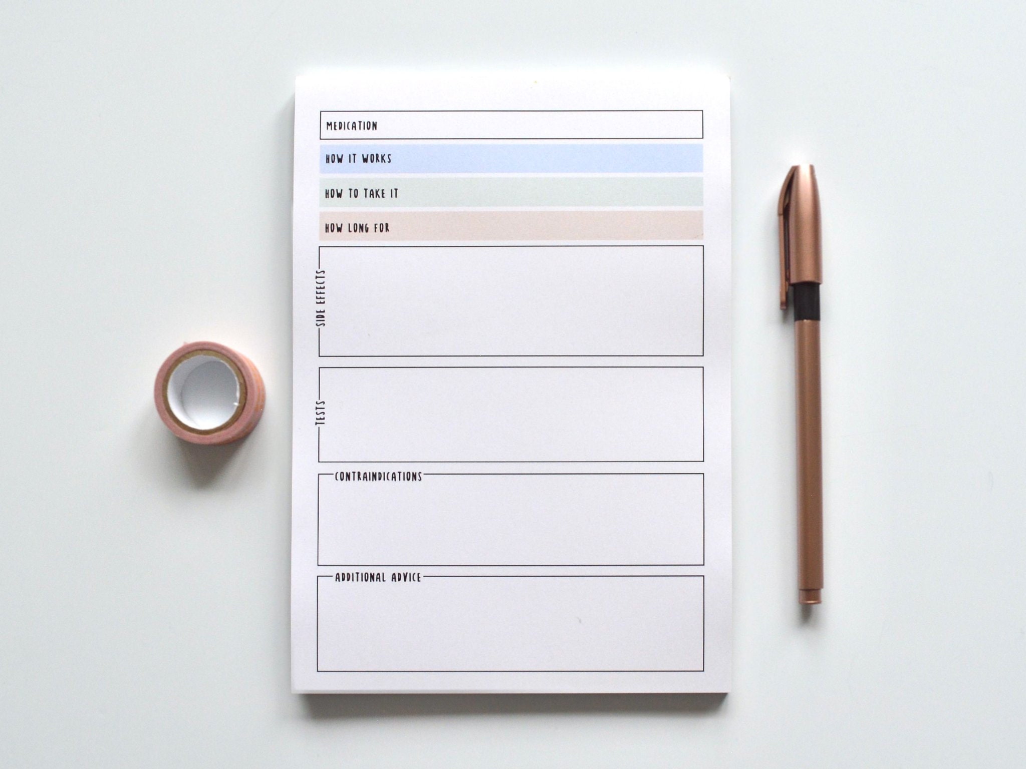 Medication Summary Notepad for Medical Students Pharmacy - Etsy UK