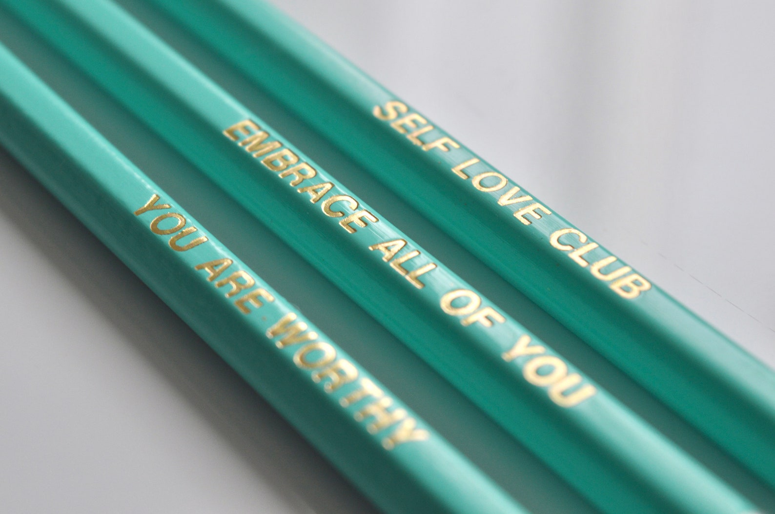 Self Love Pencils - Sustainable Quote Pencil Set | Gold Foiled ...