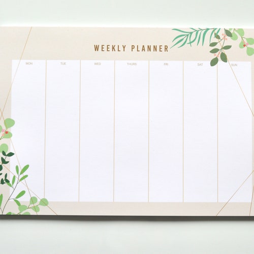Spring Leaves A4 Weekly Desk Planner Pad Weekly Planner Pad - Etsy