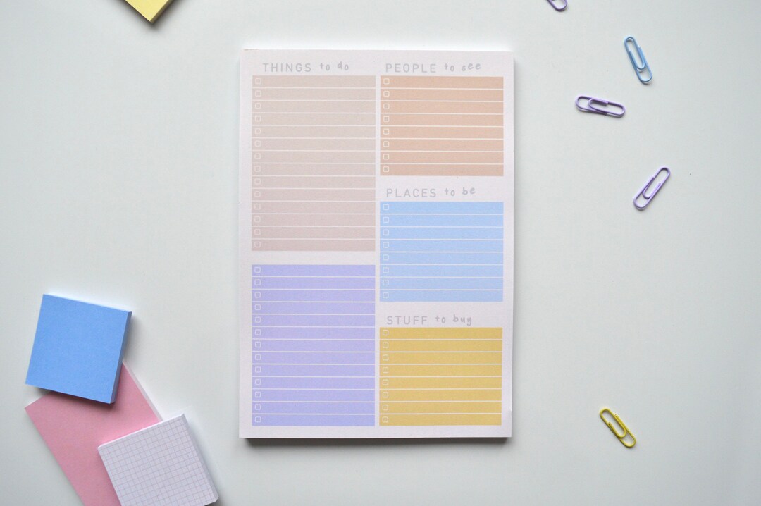 Sunrise | A5 To-do List Desk Pad | Notepad - Organiser - Pastel ...