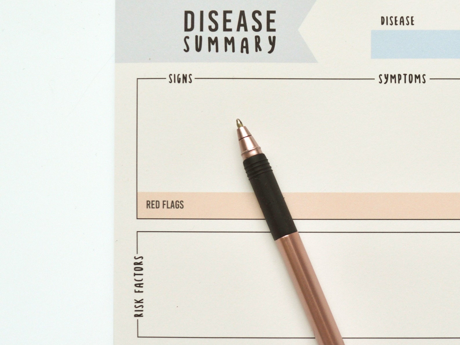 A4 Disease Summary Notepad for Medical Students Nursing | Etsy