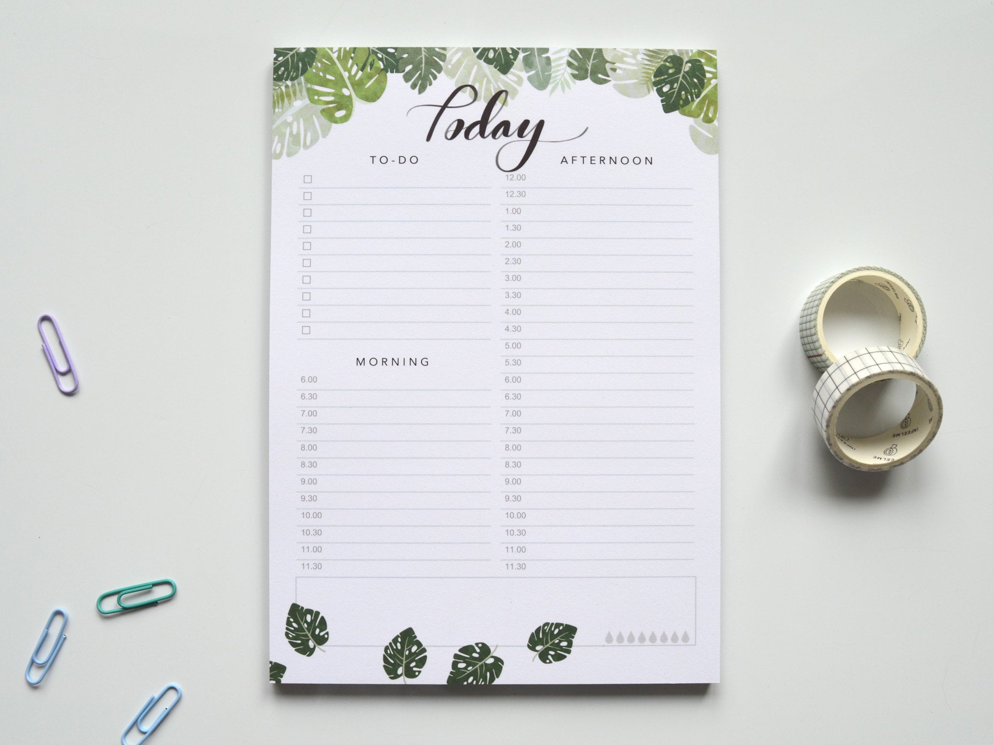 Monstera A5 Daily Planner Pad Daily Planner Leafy Desk | Etsy