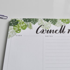 Monstera A4 Cornell Notepad | Student Notepad Template, Gifts for ...