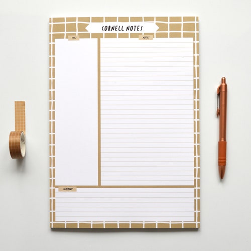 Coffee Grid A4 Cornell Notepad Cornell Notes Template | Etsy