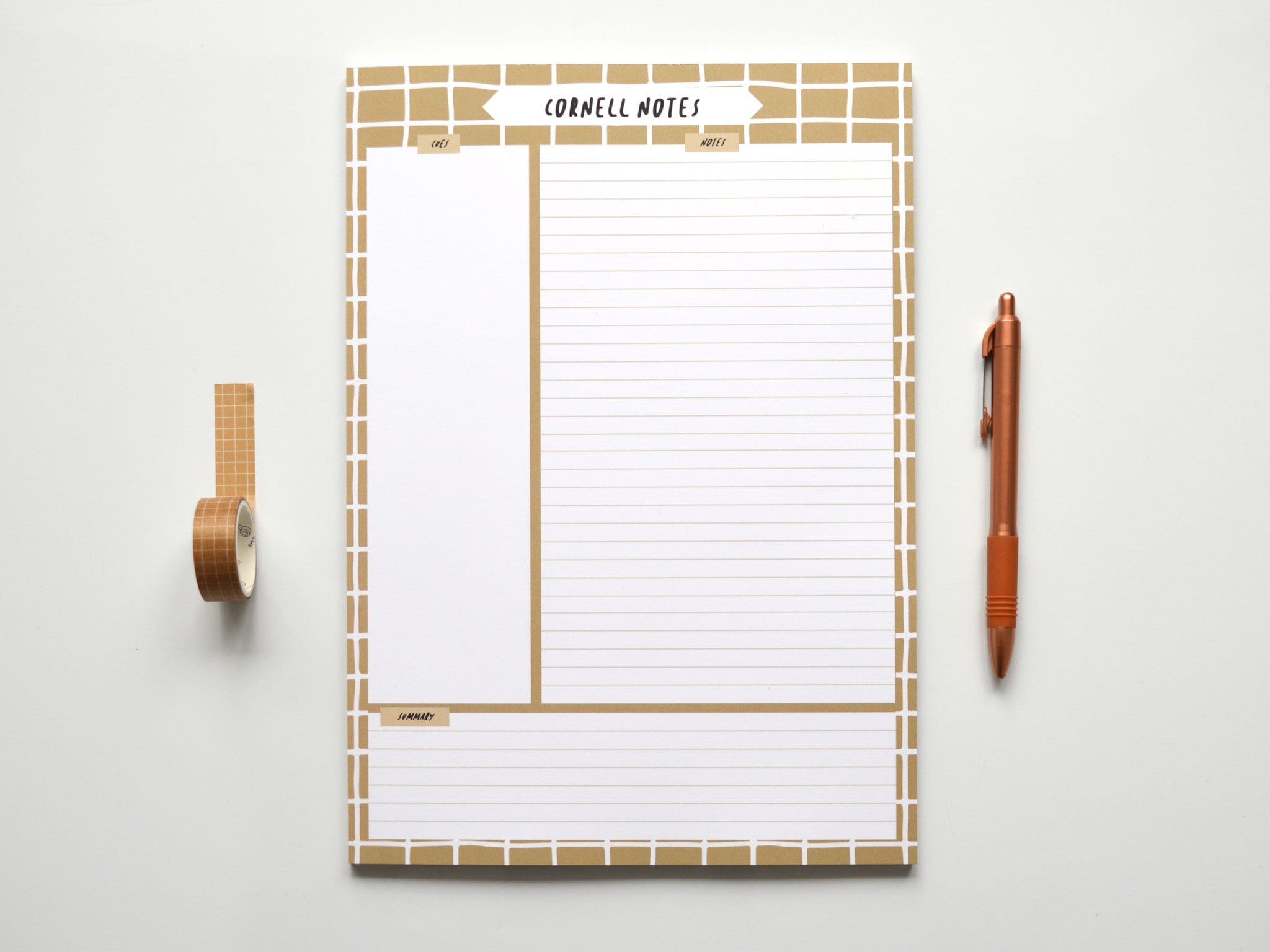 Coffee Grid A4 Cornell Notepad | Cornell Notes Template, Cornell ...