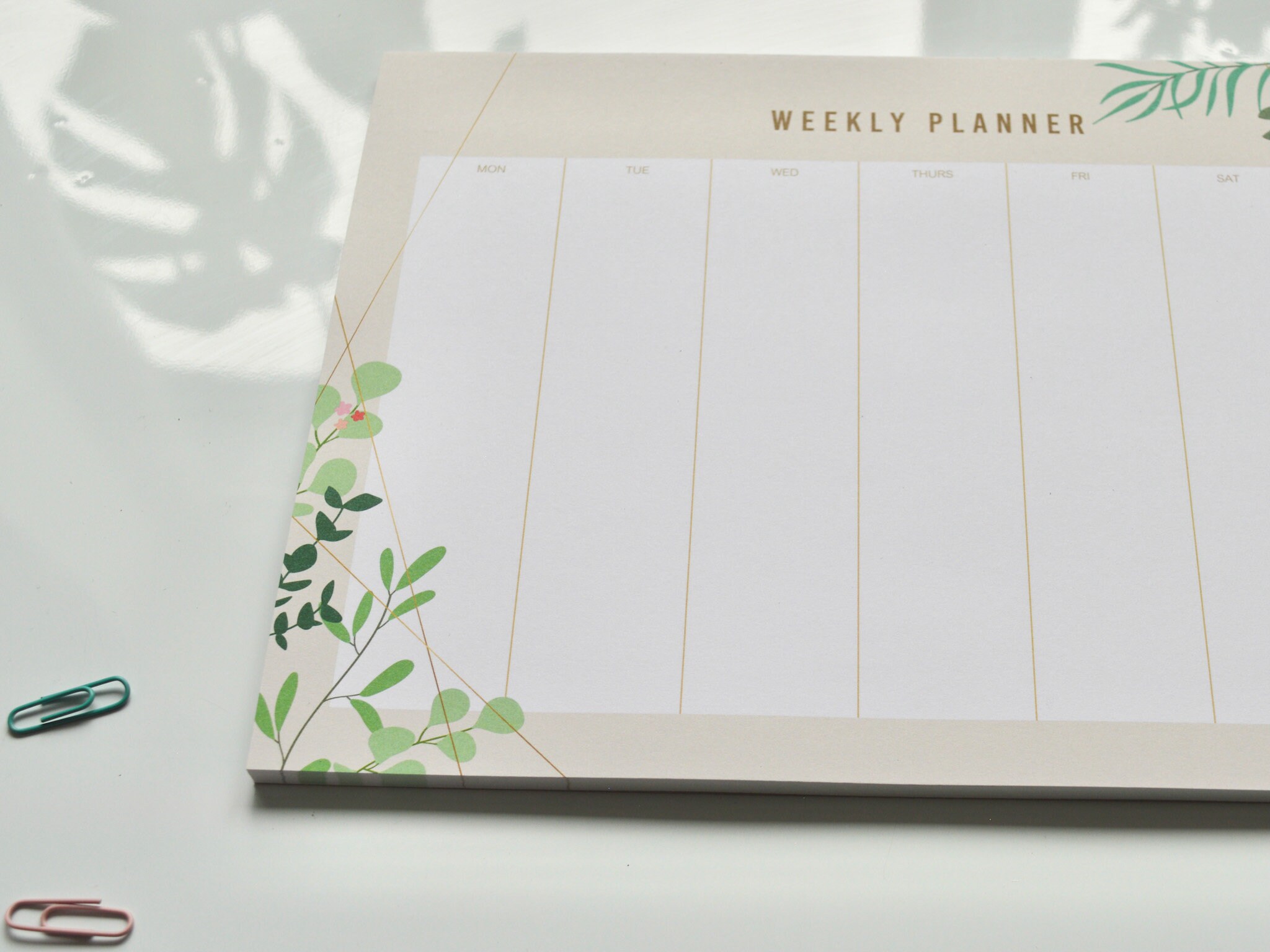 Spring Leaves A4 Weekly Desk Planner Pad Weekly Planner Pad - Etsy