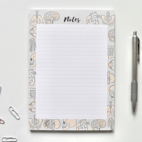 Anatomical Design Notes Pad A5 Notepad Medicine Nursing - Etsy UK