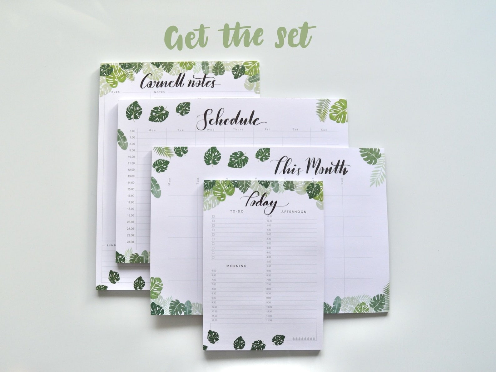 Monstera A4 Weekly Schedule Planner Pad Weekly Planner | Etsy