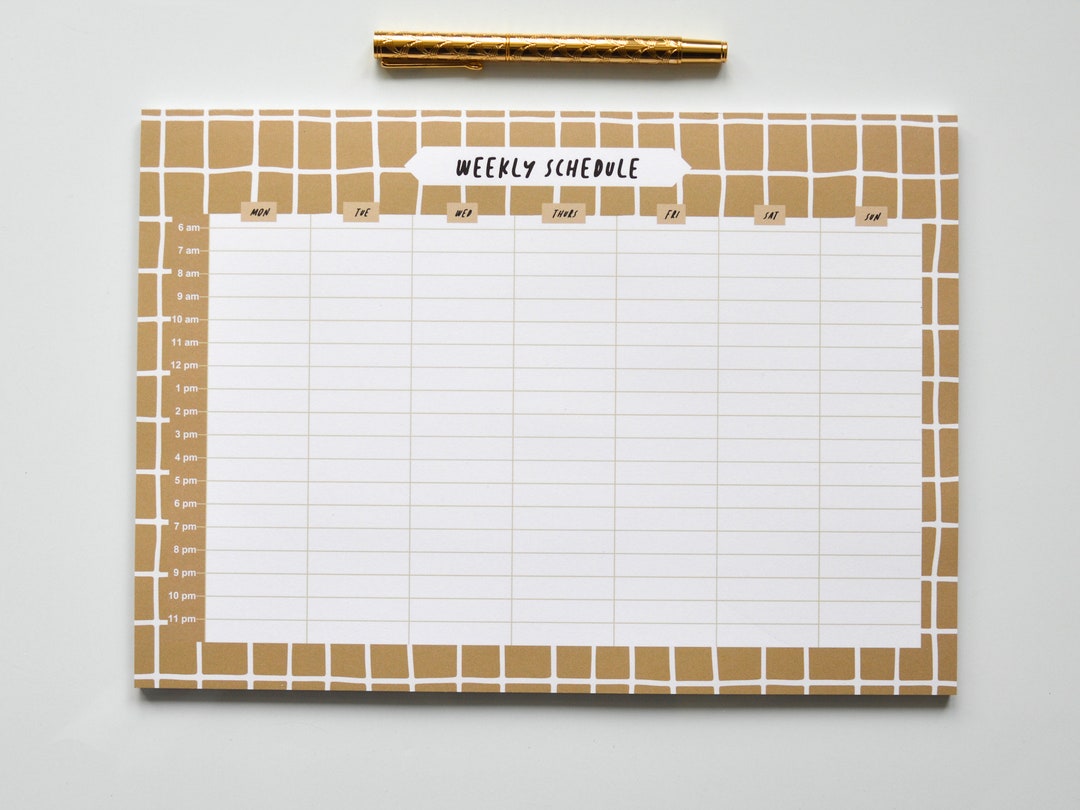Coffee Grid A4 Weekly Schedule Planner Desk Pad | Weekly Organiser ...