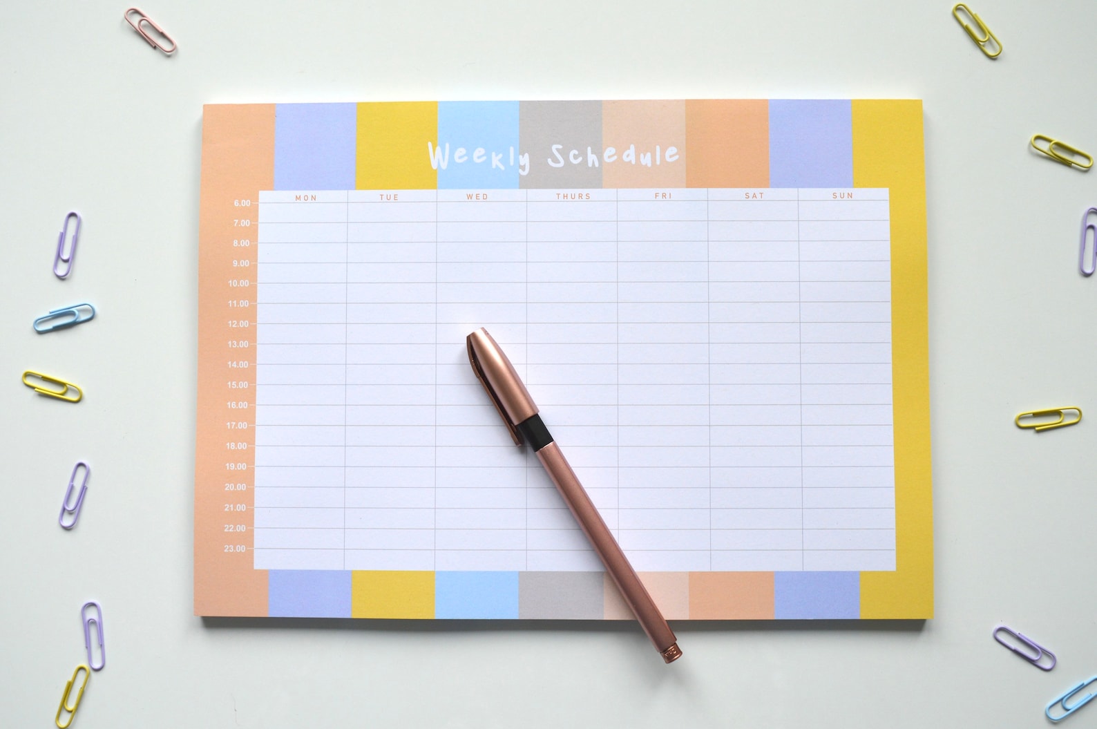 Sunrise | A4 Weekly Schedule Planner Pad - Time-blocking - Weekly ...