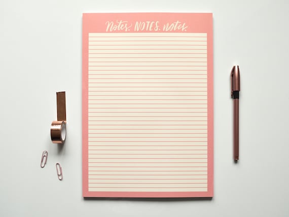 Pink A4 Notepad Notetaking Template Notepad for Students | Etsy
