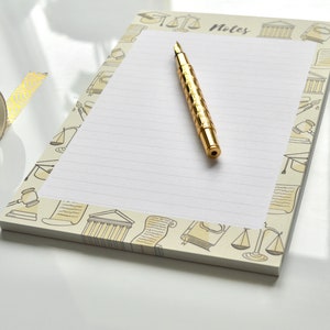 Law Design A5 Notepad | Desk Pad Planner, Law Student Notes, Law ...