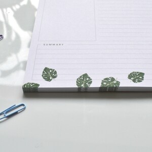 Monstera A4 Cornell Notepad | Student Notepad Template, Gifts for ...