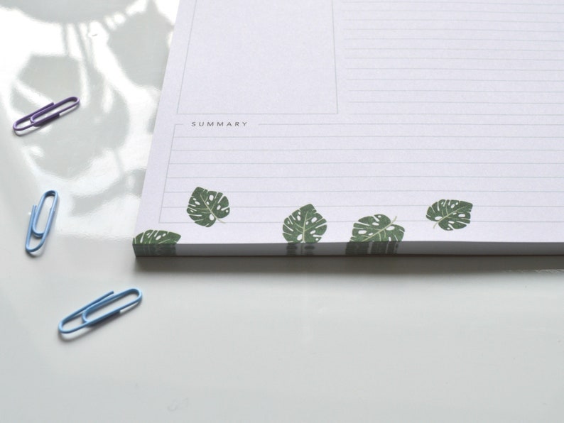 Monstera A4 Cornell Notepad Student Notepad Template Gifts - Etsy UK