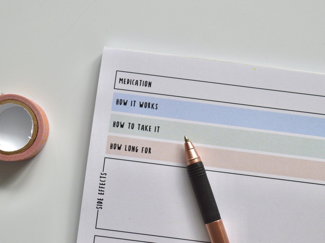 Medication Summary Notepad for Medical Students Pharmacy - Etsy UK