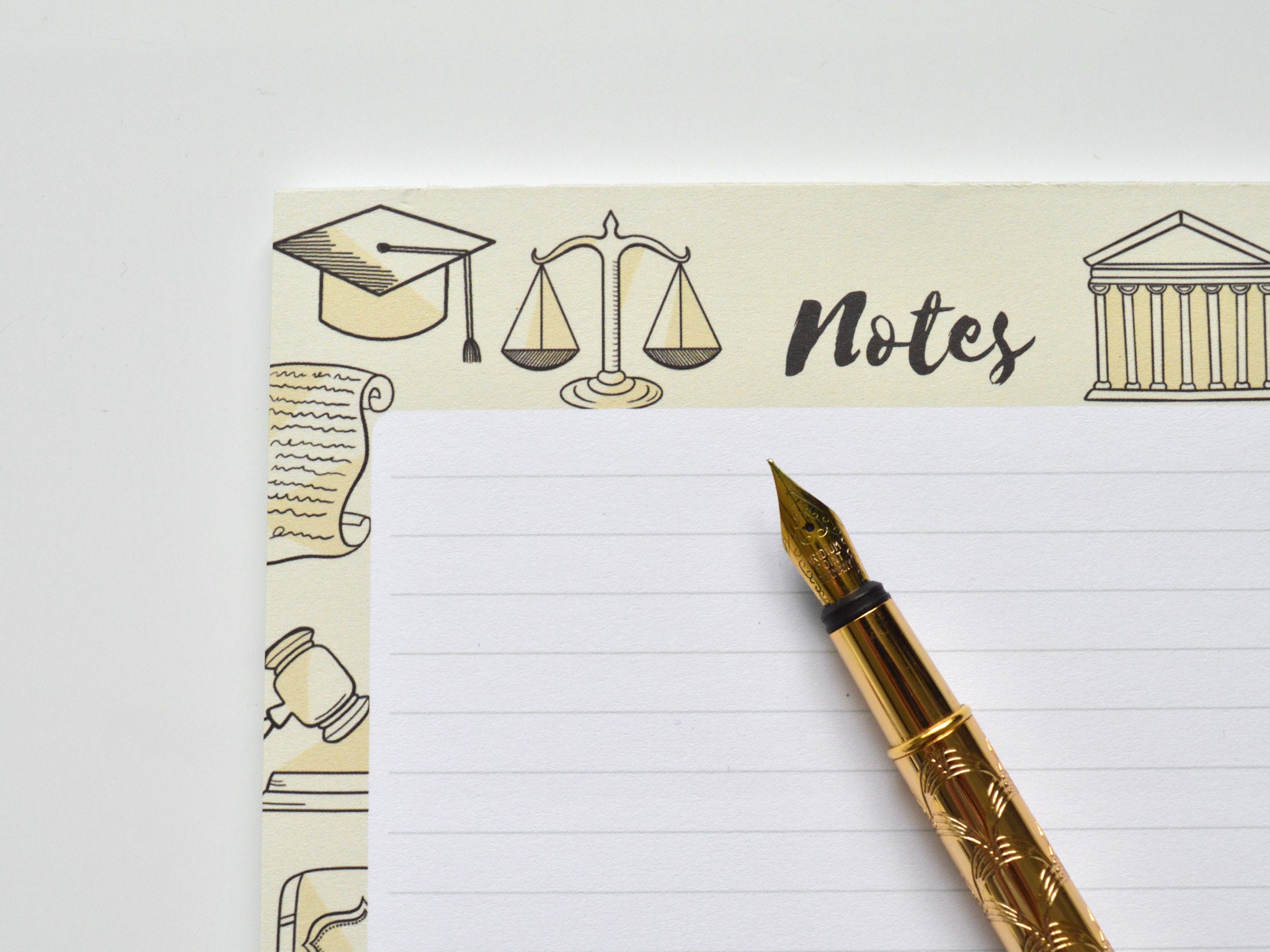 Law Design A5 Notepad Desk Pad Planner Law Student Notes | Etsy