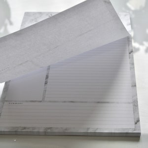 Marble | A4 Cornell Notepad - Weekly Planner Organiser - Leafy Desk Pad ...