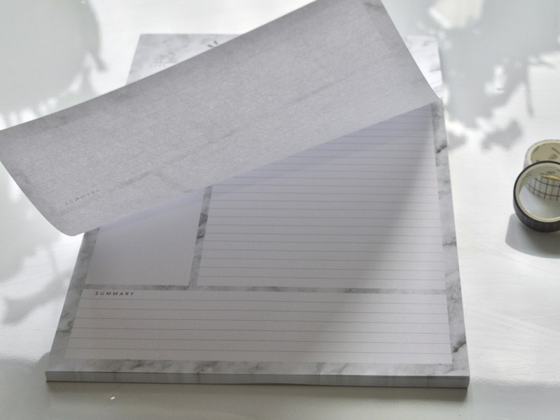 Marble A4 Cornell Notepad Weekly Planner Organiser Leafy | Etsy UK