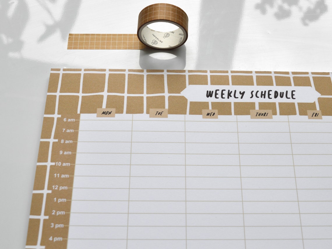 Coffee Grid A4 Weekly Schedule Planner Desk Pad Weekly - Etsy UK