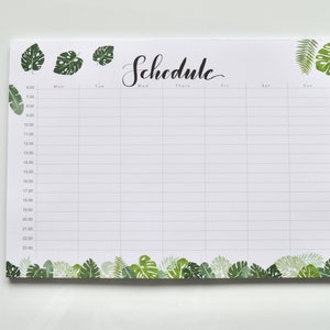 Monstera | A4 Weekly Schedule Planner Pad - Weekly Planner Organiser ...