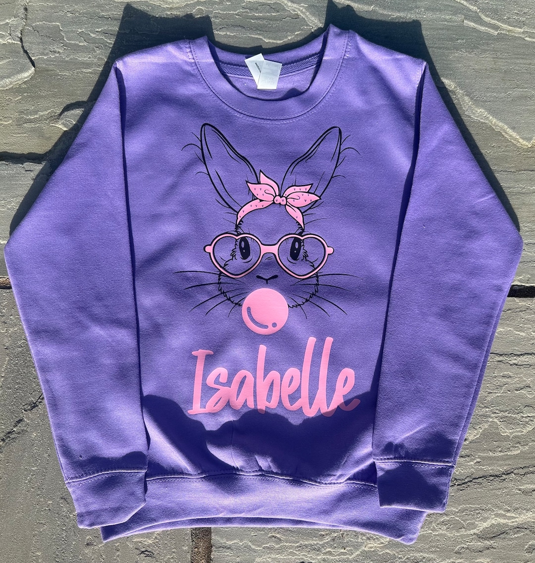 Bunny Sweatshirt Kids With Name - Personalised Easter Jumper - Children ...