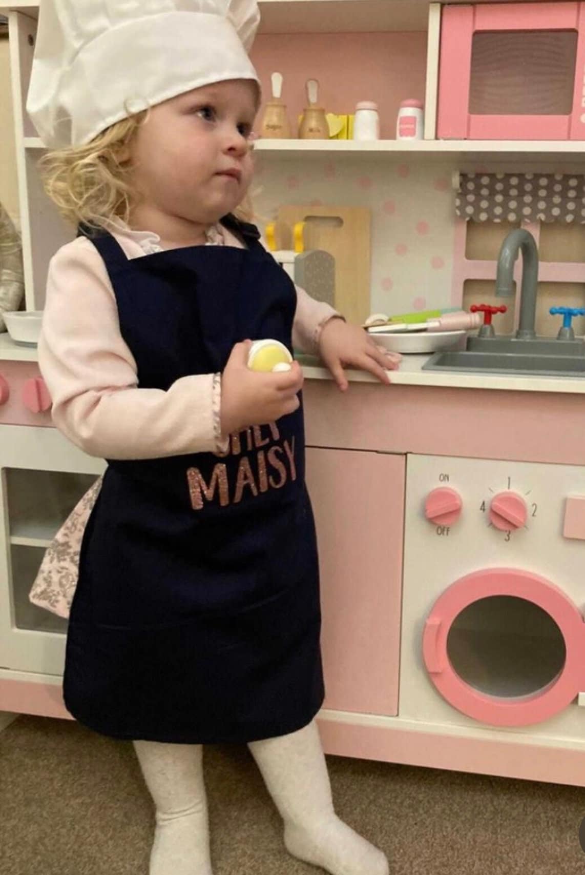 Personalised Kids Chef Set – Apron & Hat for Baking Kitchen Play ...