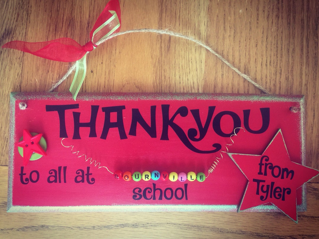 Thank You School Plaque Leavers Teacher Gift School Gift Teacher Gift ...