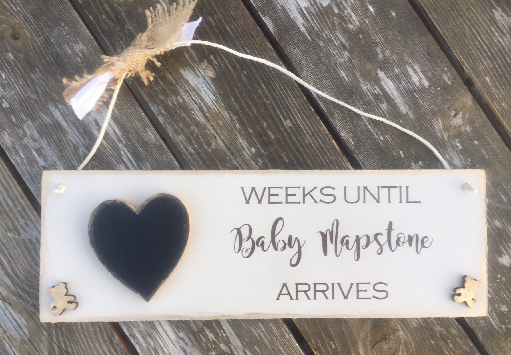Baby Countdown Plaque Pregnacy Countdown Days Until Baby - Etsy