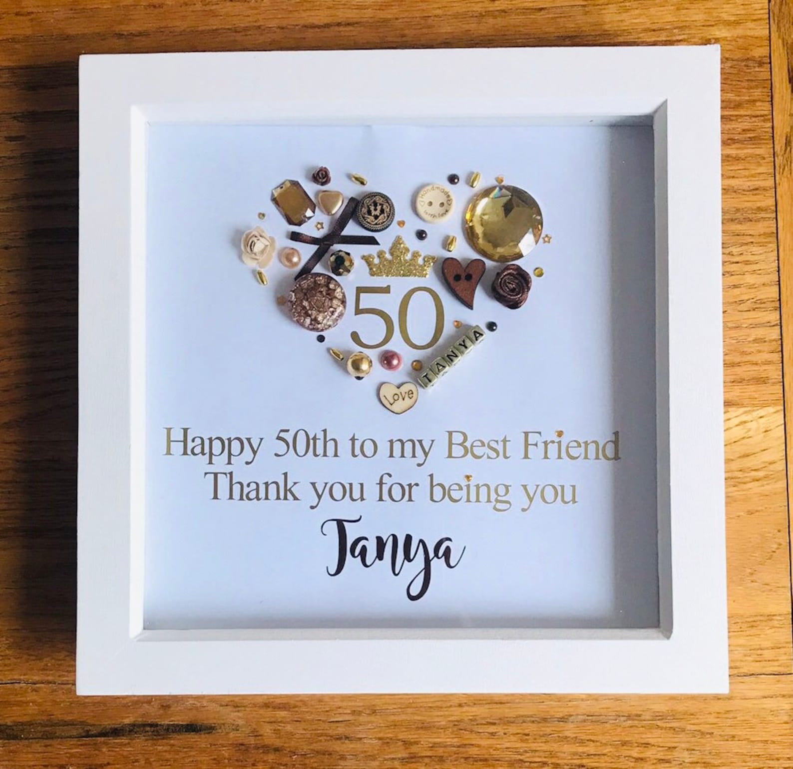 50 Birthday Frame 50th Shadow Box Best Friend 50 Frame - Etsy