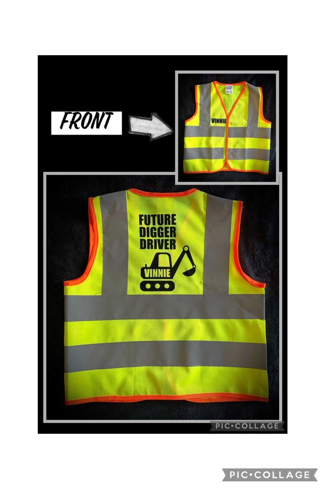 Future Digger Driver - High Vis - Digger Fan- Personalised Digger Top ...