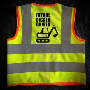 Future Digger Driver - High Vis - Digger Fan- Personalised Digger Top ...