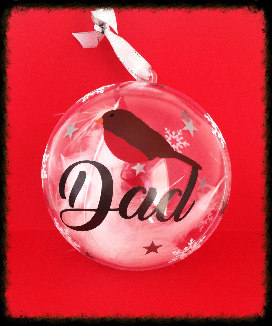 Personalised Robin Memorial Bauble – Tribute Keepsake Ornament ...
