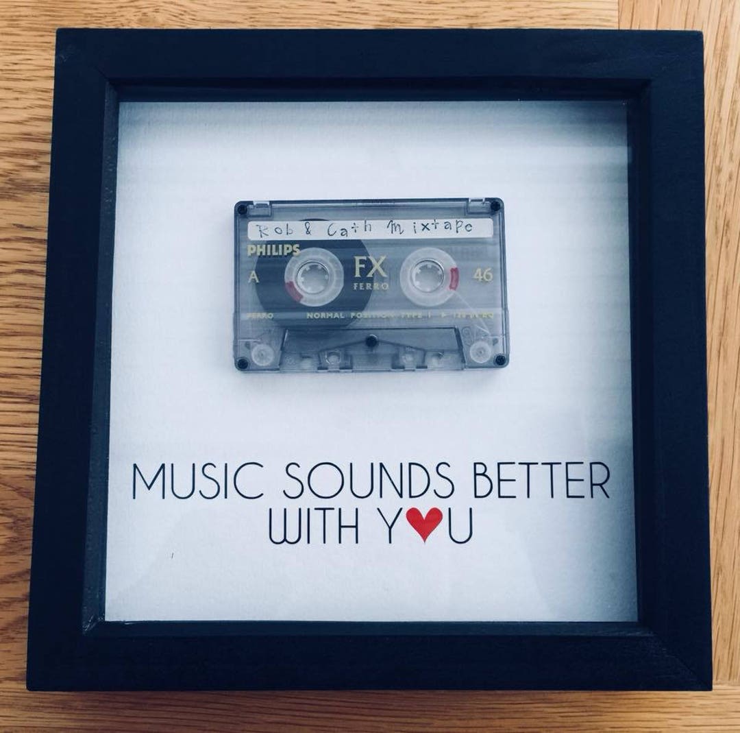 Mixed Tape Custom Frame - Mixed Tape Gift - Retro Music Lover Frame ...