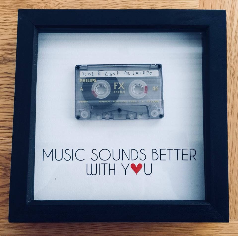 Mixed tape custom frame mixed tape gift retro music lover | Etsy