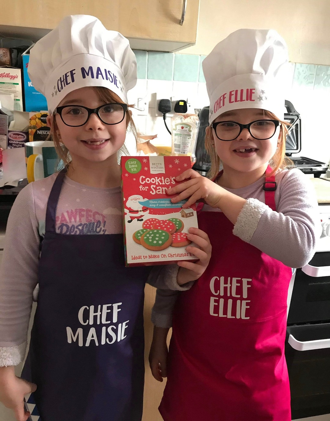 Personalised Kids Chef Set – Apron & Hat for Baking Kitchen Play ...