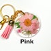 Flower Resin Keychain, White Pressed Dried Daisy Key Chain, Handmade ...