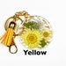 Flower Resin Keychain, White Pressed Dried Daisy Key Chain, Handmade ...