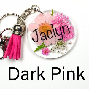 Custom Purple Flower Resin Keychain, Personalized Pressed Dried Floral ...