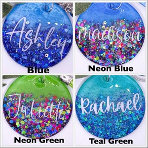 Personalized Keychain Round Name Key Ring Custom Silver - Etsy