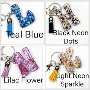 Resin Letter Keychain, Choose Your Color, Vintage Retro Alphabet Pink ...