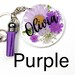 Custom Purple Flower Resin Keychain, Personalized Pressed Dried Floral ...