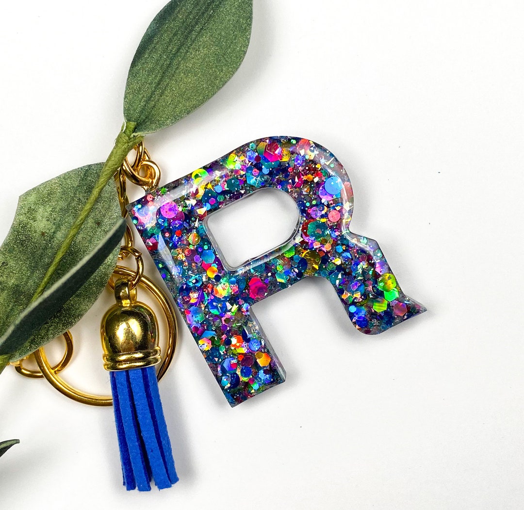Resin Letter Keychain, Choose Your Color, Alphabet Initial Handbag ...