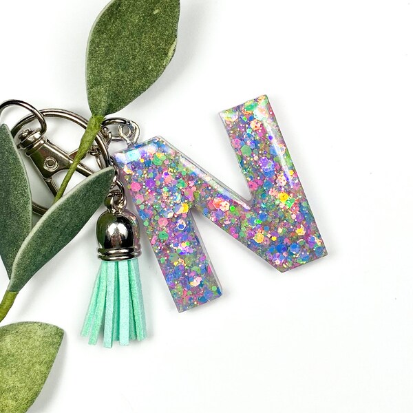 Initial Keychain - Etsy