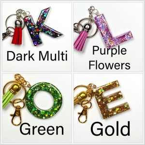 Custom Gold Letter Keychain, Alphabet Initial Birthday Gift, Glitter ...