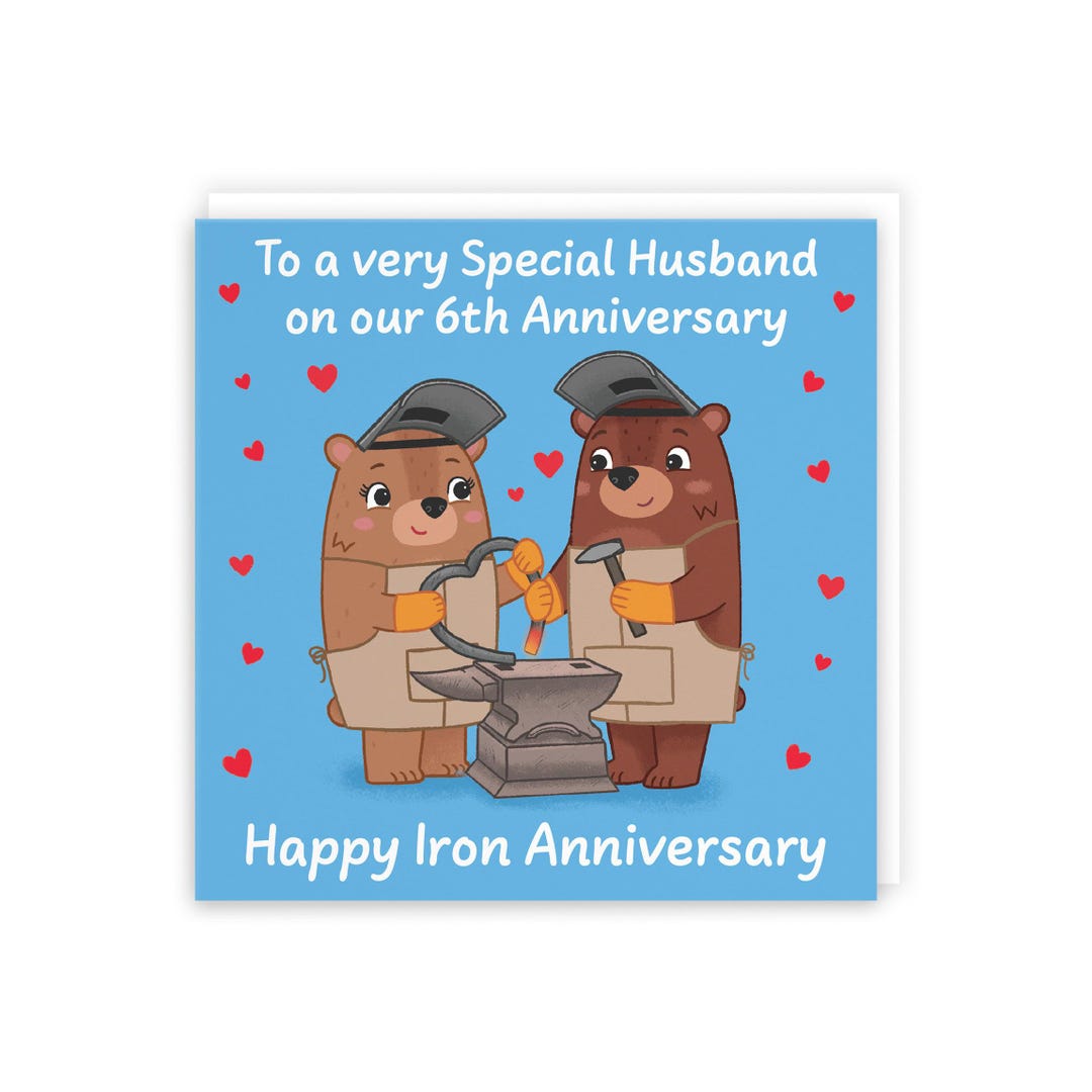 Hunts England Husband 6th Anniversary Card Iron Anniversary Sixth ...