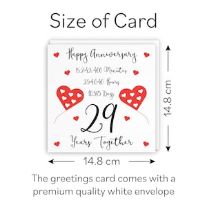29th Wedding Anniversary Card - 29 Years Together - Happy Anniversary ...