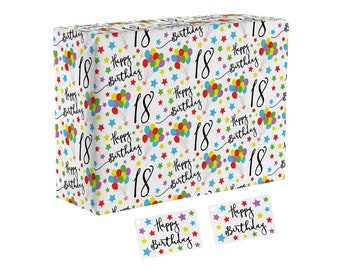 Personalised Wrapping Paper, 18th Birthday Wrapping Paper, Scandi Style ...
