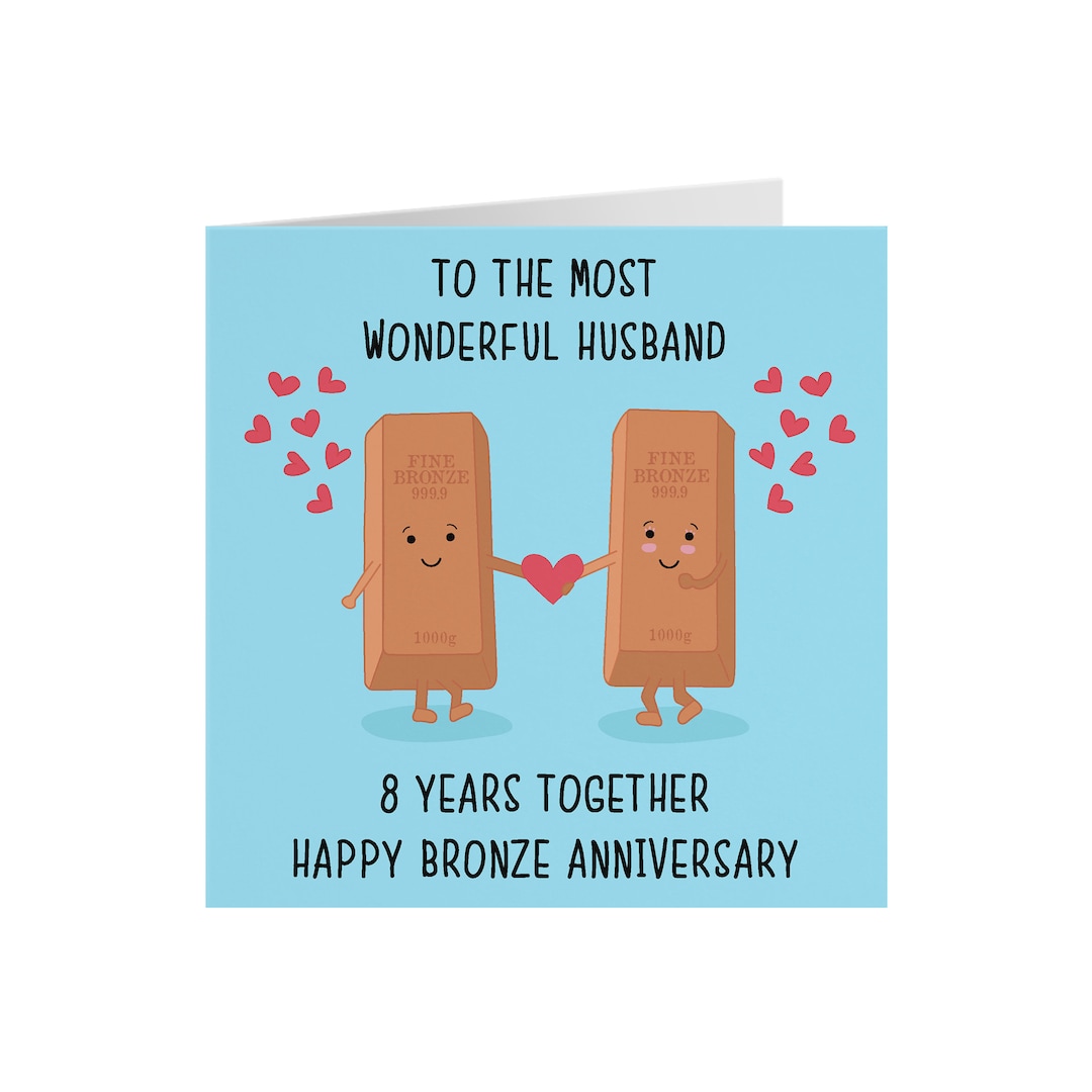 Husband 8th Anniversary Card - to the Most Wonderful Husband - 8 Years ...