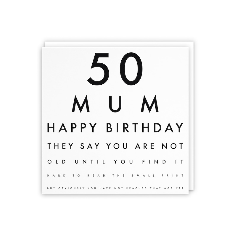 Mum 50th Humorous Birthday Card 50 Mum Happy Birthday - Etsy UK